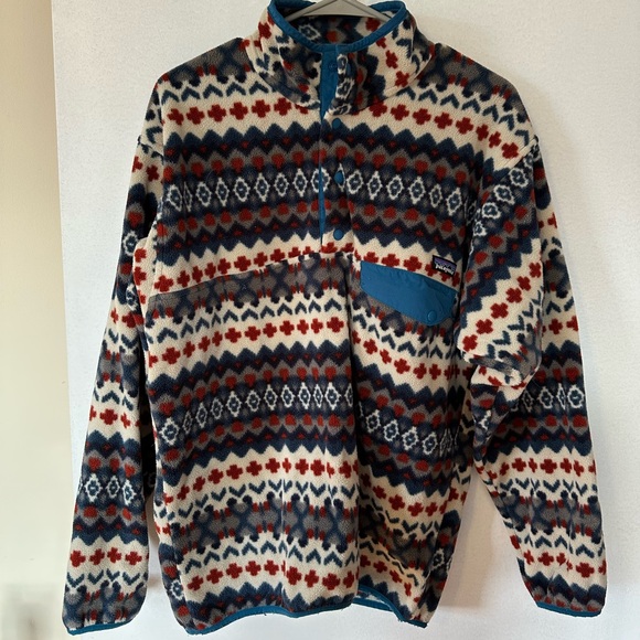 Patagonia | Jackets & Coats | Synchilla Patagonia Patterned Fleece ...